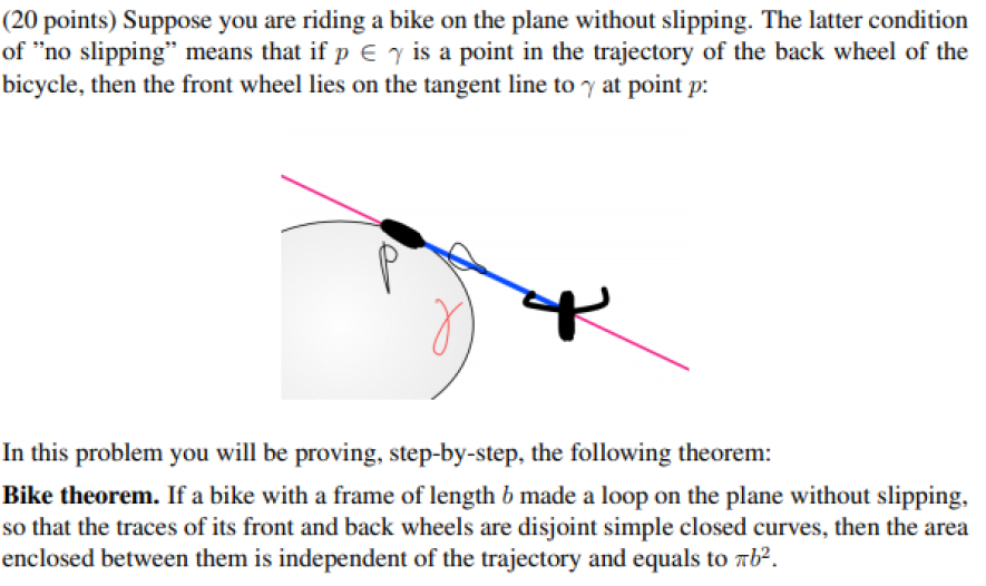 Solved (20 points) Suppose you are riding a bike on the | Chegg.com