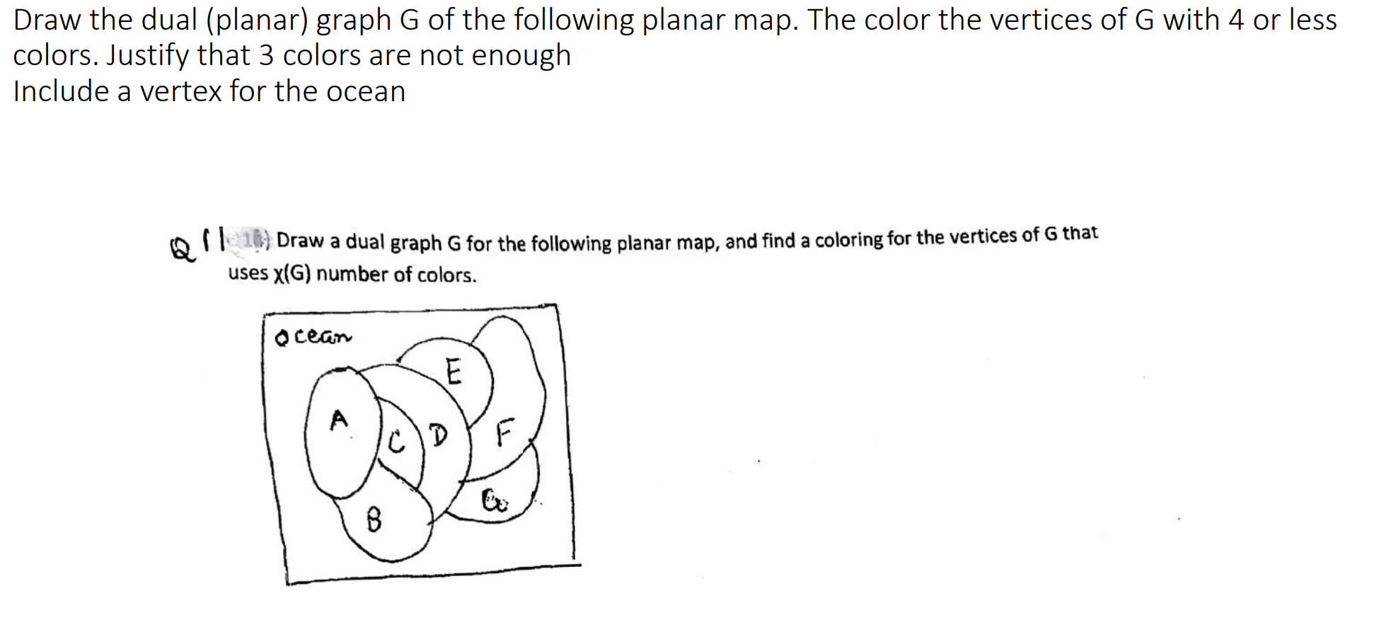 Solved Draw the dual (planar) graph G of the following | Chegg.com