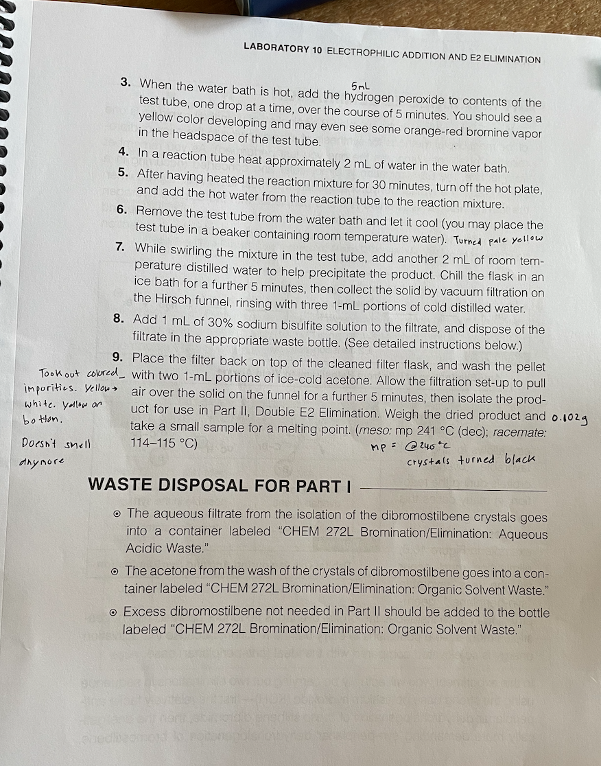 Solved LABORATORY 10 ELECTROPHILIC ADDITION AND E2 | Chegg.com