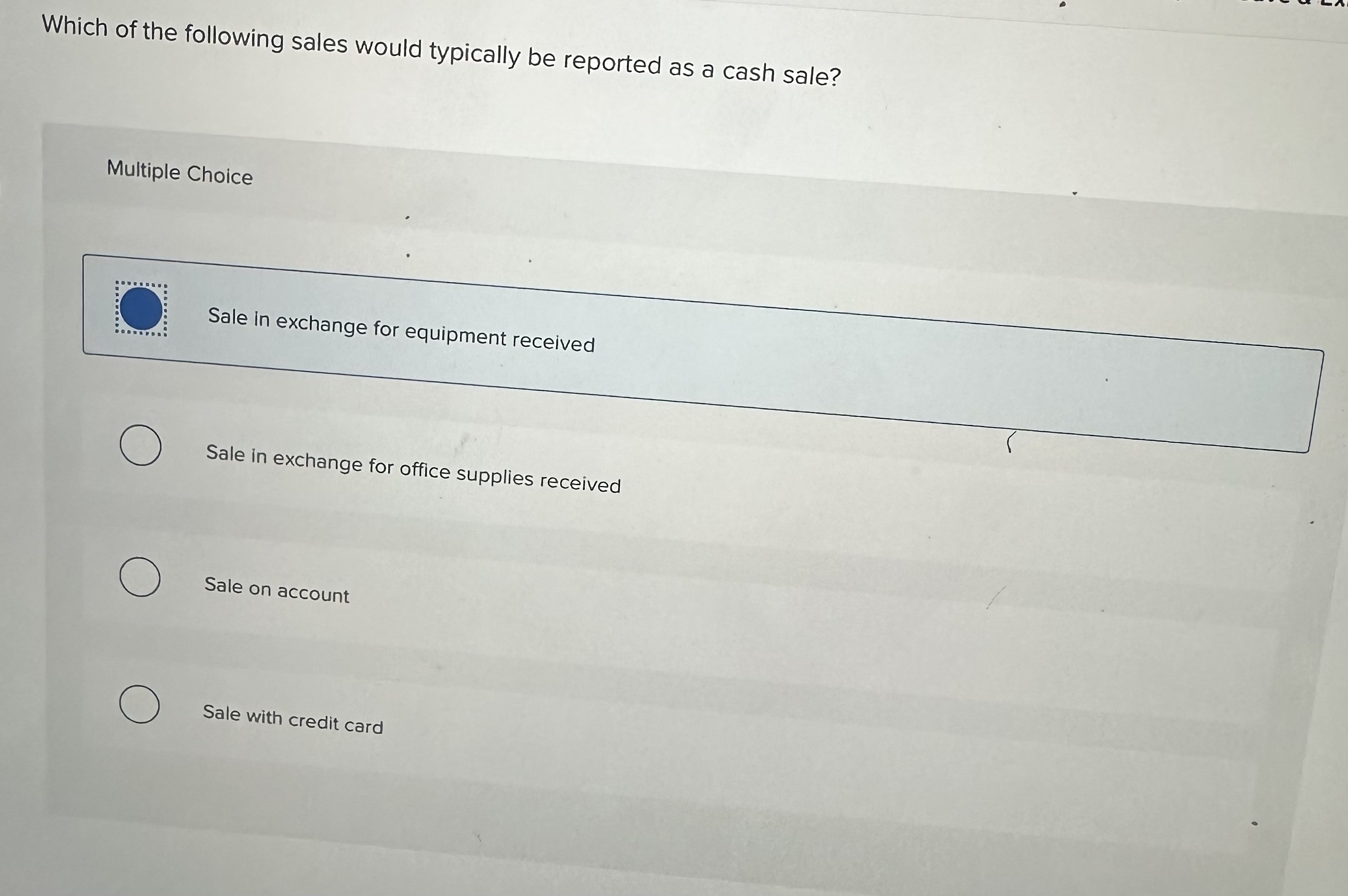 Solved Which of the following sales would typically be | Chegg.com
