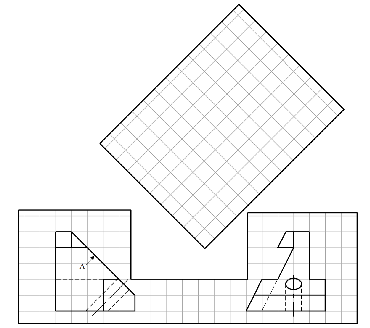 Solved Sketch a partial auxiliary view of surface A | Chegg.com