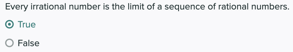 Solved Every irrational number is the limit of a sequence of | Chegg.com