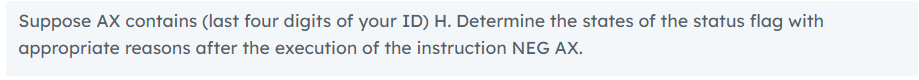 Solved Suppose AX contains (last four digits of your ID) H. | Chegg.com