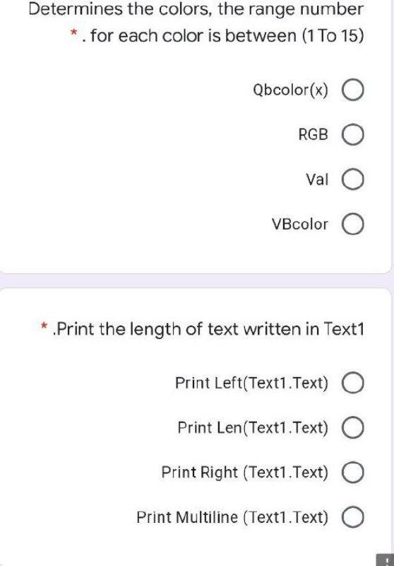 Solved Determines the colors, the range number *. for each | Chegg.com