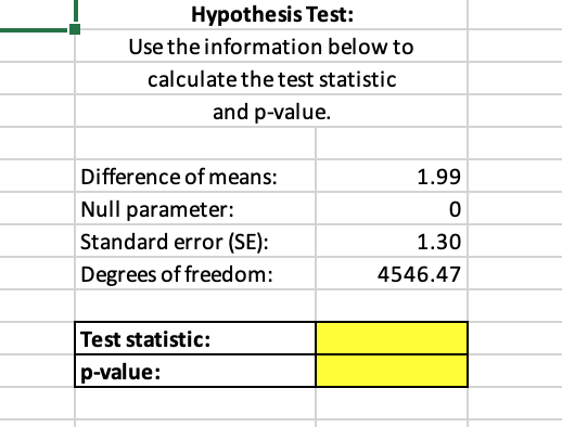 Please help me find the test statistic and p-value. | Chegg.com