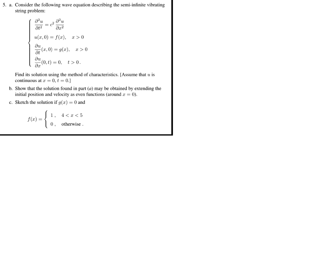 Solved 5. a. Consider the following wave equation describing | Chegg.com