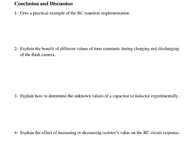 Solved Conclusion and Discussion 1- Give a practical example | Chegg.com