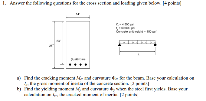 Solved 1. Answer the following questions for the cross | Chegg.com