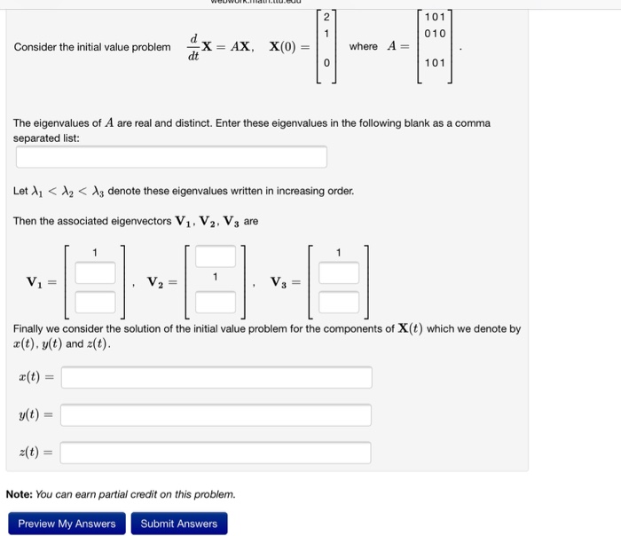 Solved Consider the initial value problem d/dt X = AX, X (0) | Chegg.com