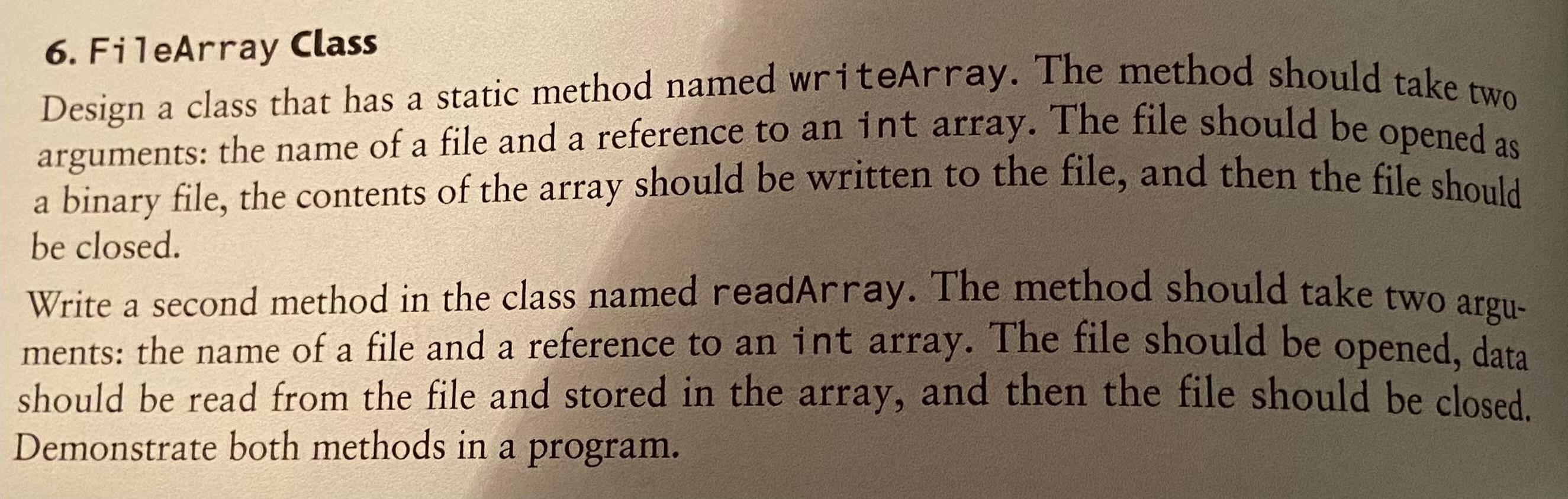 Solved JAVA CODE Instead of a binary file use a text file. | Chegg.com