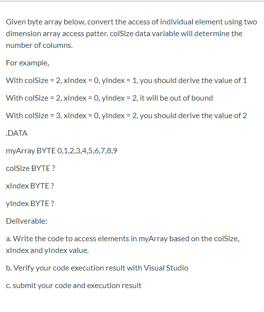 Given byte array below, convert the access of | Chegg.com