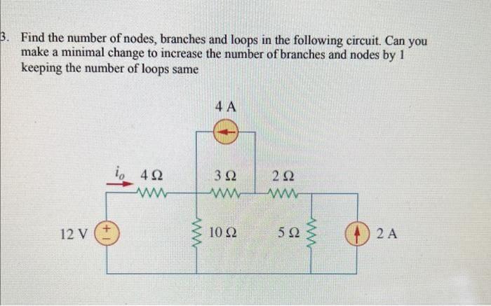 Solved 3. Find the number of nodes, branches and loops in | Chegg.com