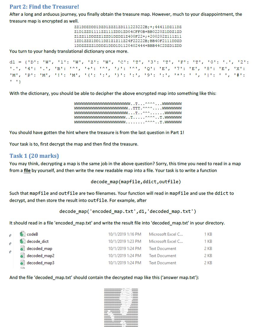 Part 2: Find the Treasure! After a long and arduous | Chegg.com