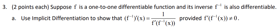 Solved 7. (4 points) Use Implicit Differentiation to find | Chegg.com