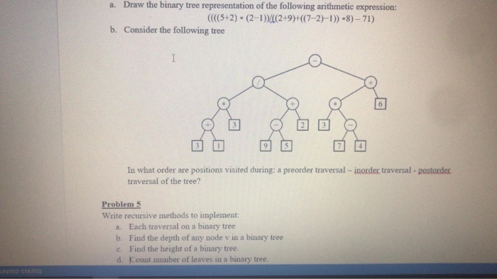 If a binary tree has 10 nodes, what is its minimum | Chegg.com