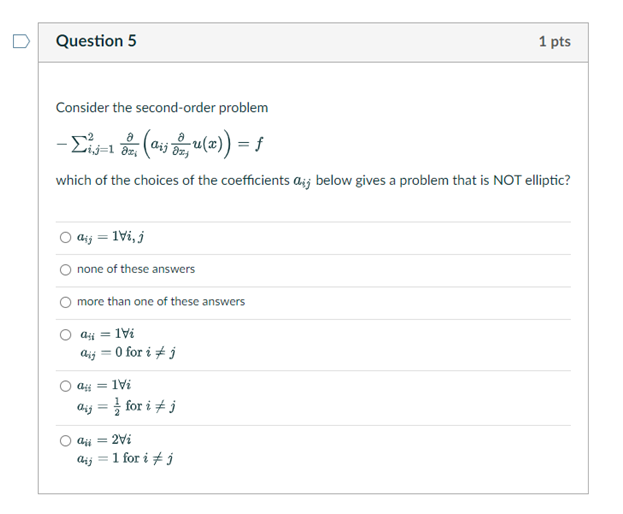 Solved Question 5 1 pts Consider the second-order problem - | Chegg.com