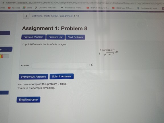 Solved webwork.lakeheadu.ca/webwark 2/ Math-1230W/Ansignment | Chegg.com