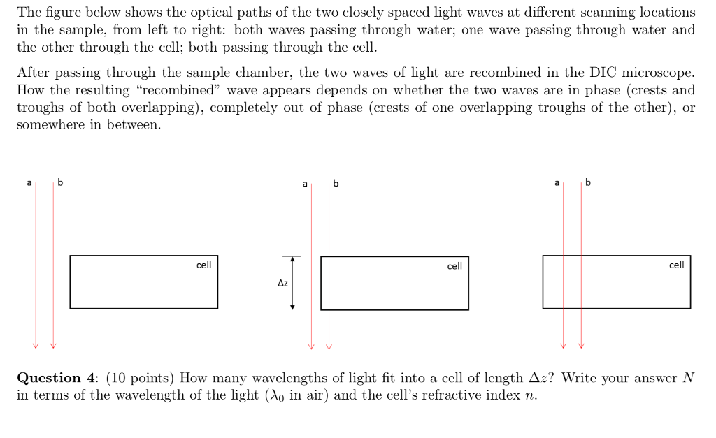 Solved The figure below shows the optical paths of the two | Chegg.com