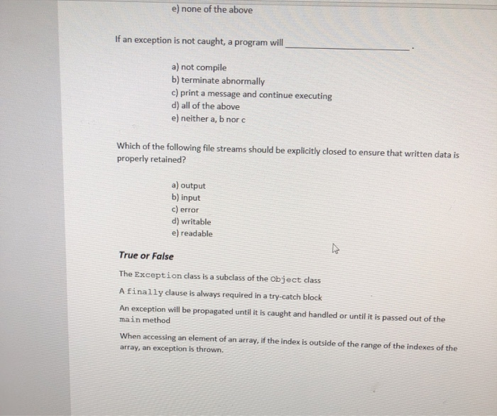 Solved Review Questions Chpt 10 Chapter 10 (File i/o and | Chegg.com