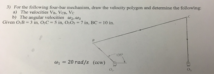 Solved echanism, draw the velocity polygon and determine the | Chegg.com