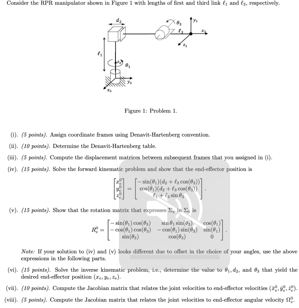 Solved Consider the RPR manipulator shown in Figure 1 with | Chegg.com