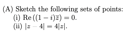 Solved (A) Sketch the following sets of points: (i) | Chegg.com