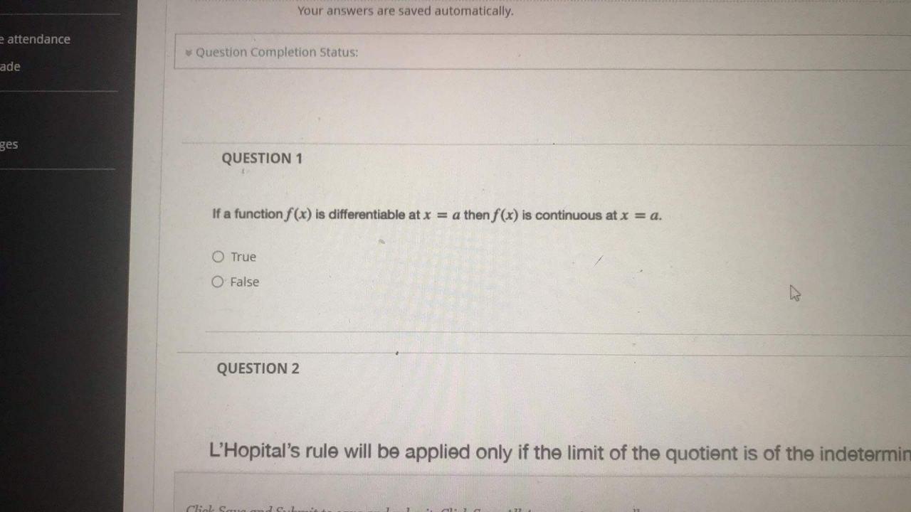 Solved Your answers are saved automatically. e attendance | Chegg.com