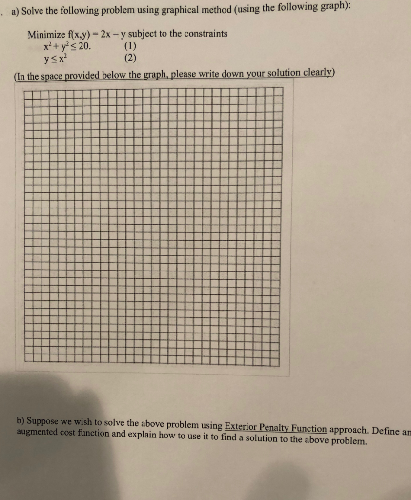 Solved a) Solve the following problem using graphical method | Chegg.com