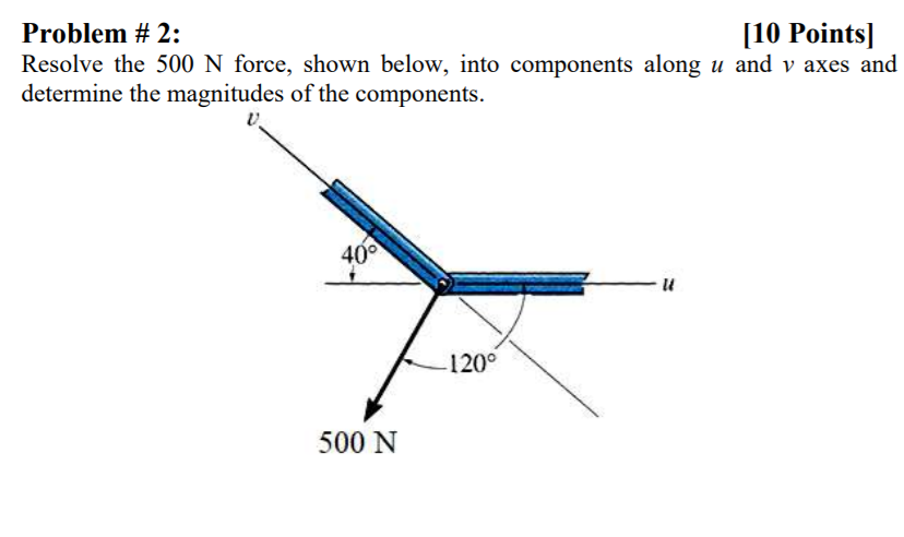 Solved Problem #2: [10 Points] Resolve the 500 N force, | Chegg.com