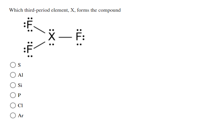 Solved Which third-period element, X, forms the compound | Chegg.com