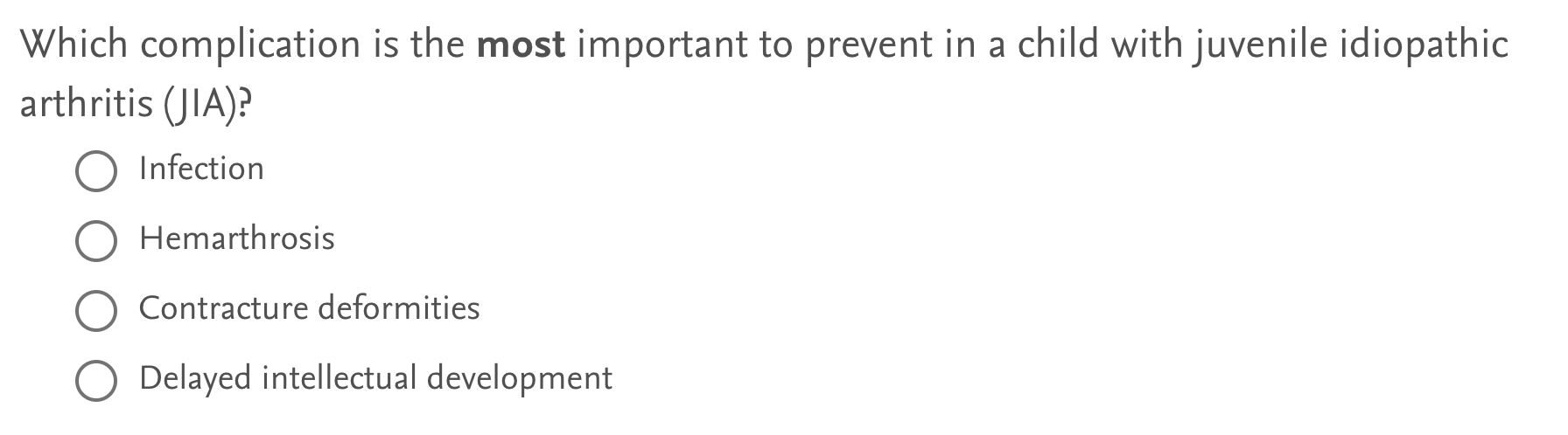 Solved Which complication is the most important to prevent | Chegg.com
