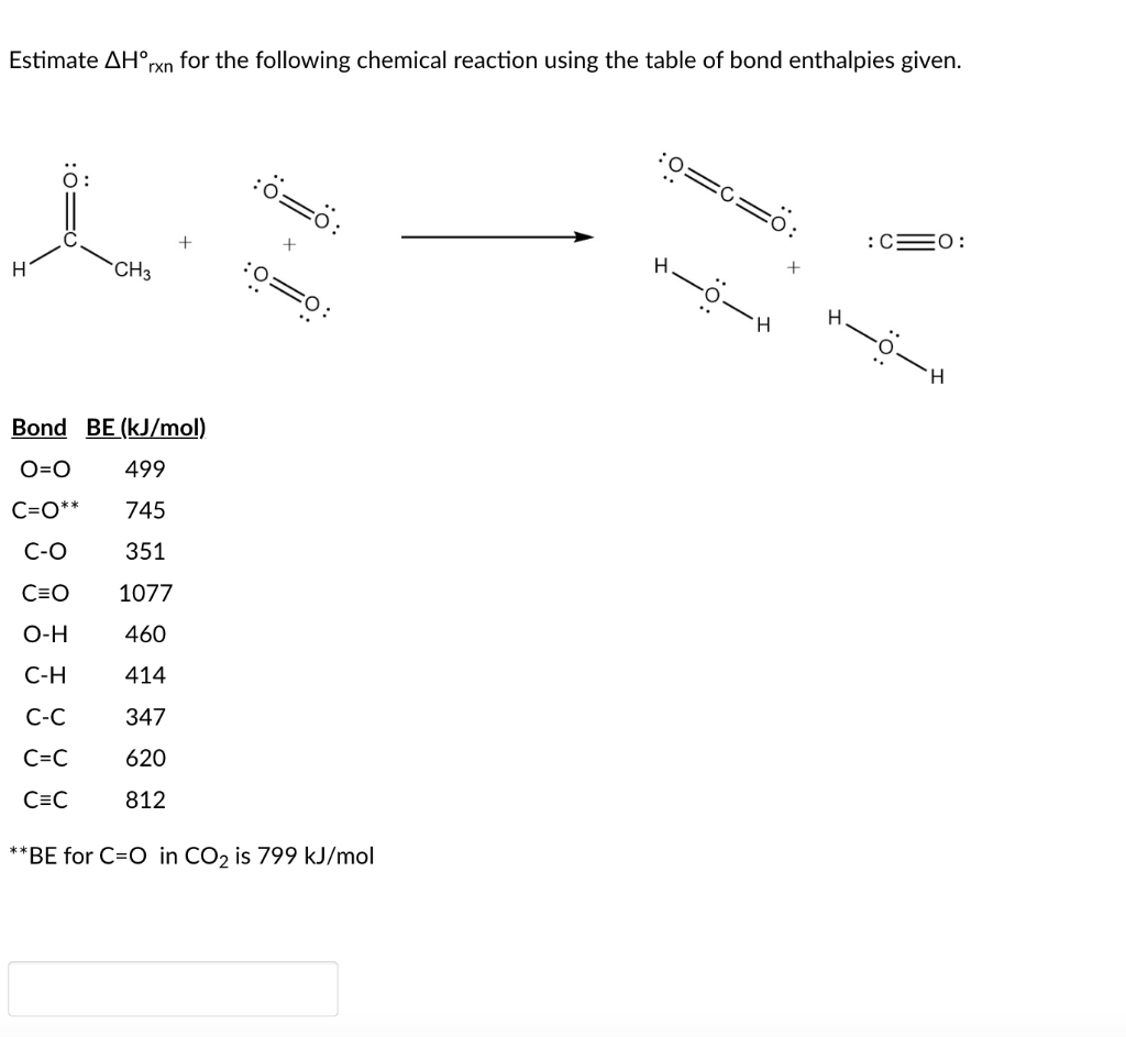 Solved Estimate ΔH∘rxn for the following chemical reaction | Chegg.com