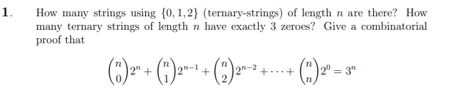 Solved 1. How many strings using {0,1,2} (ternary-strings) | Chegg.com