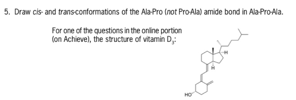 5. Draw cis- and trans-conformations of the Ala-Pro | Chegg.com