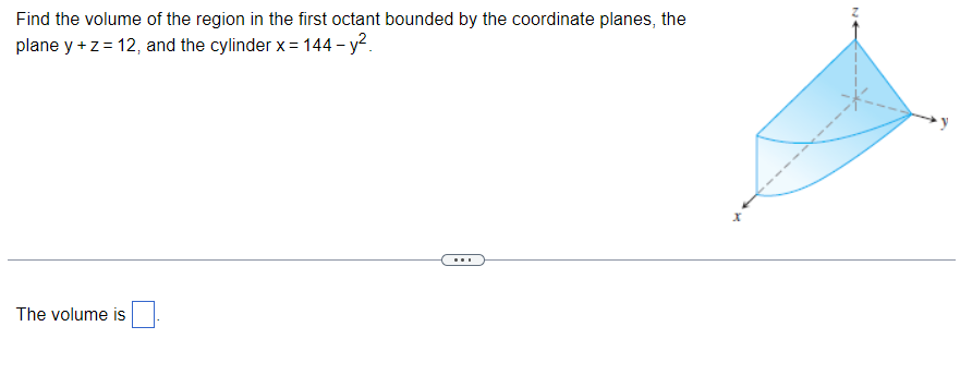 Solved Find the volume of the region in the first octant | Chegg.com