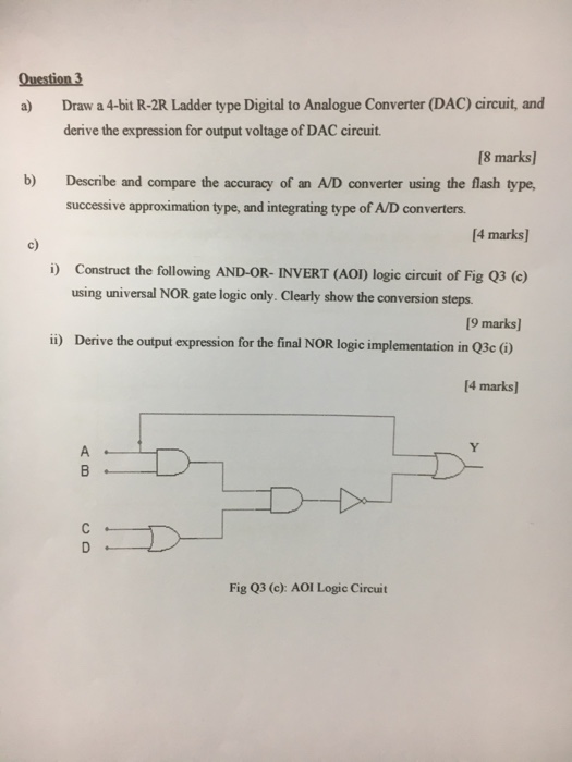 Solved Question 3 a) Draw a 4-bit R-2R Ladder type Digital | Chegg.com
