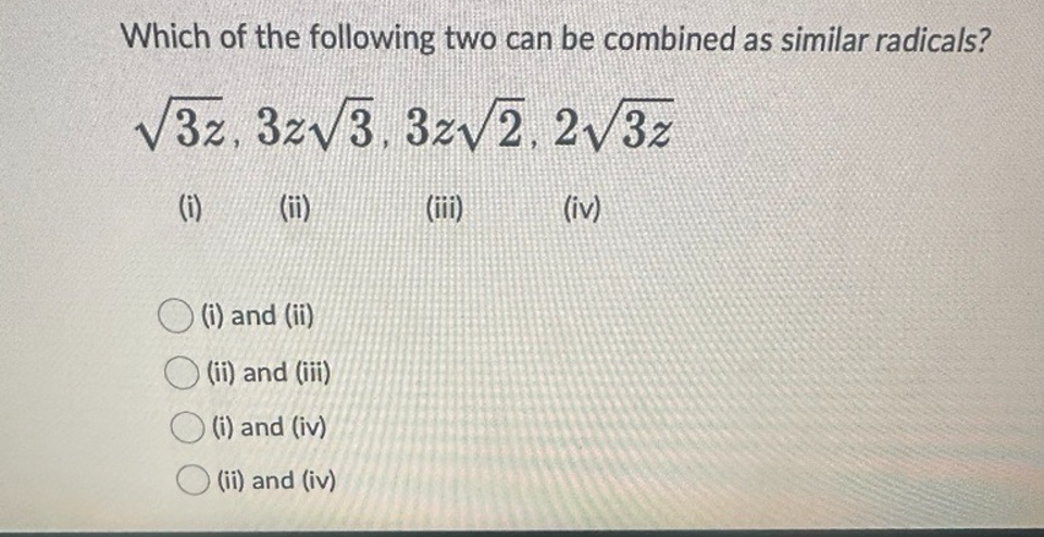 Solved Which of these radicals expressions are in simplist | Chegg.com