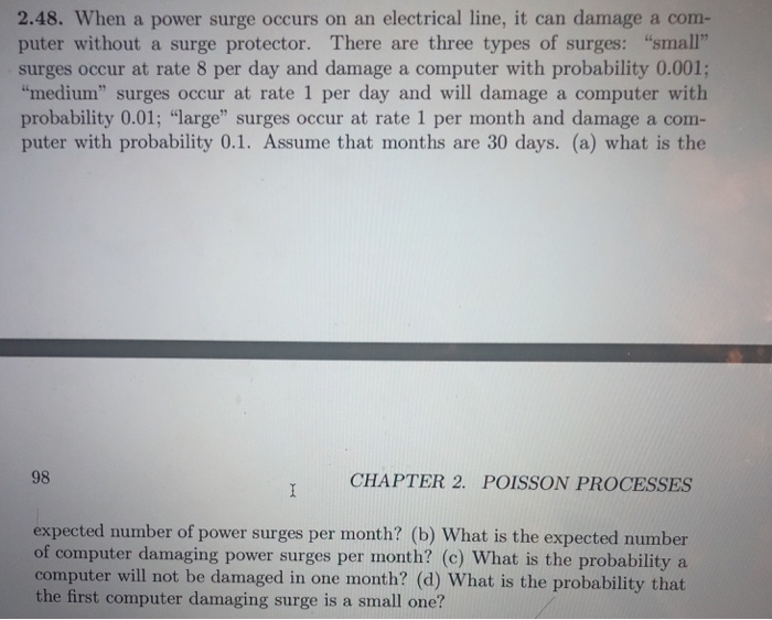 Solved 2.48. When a power surge occurs on an electrical | Chegg.com