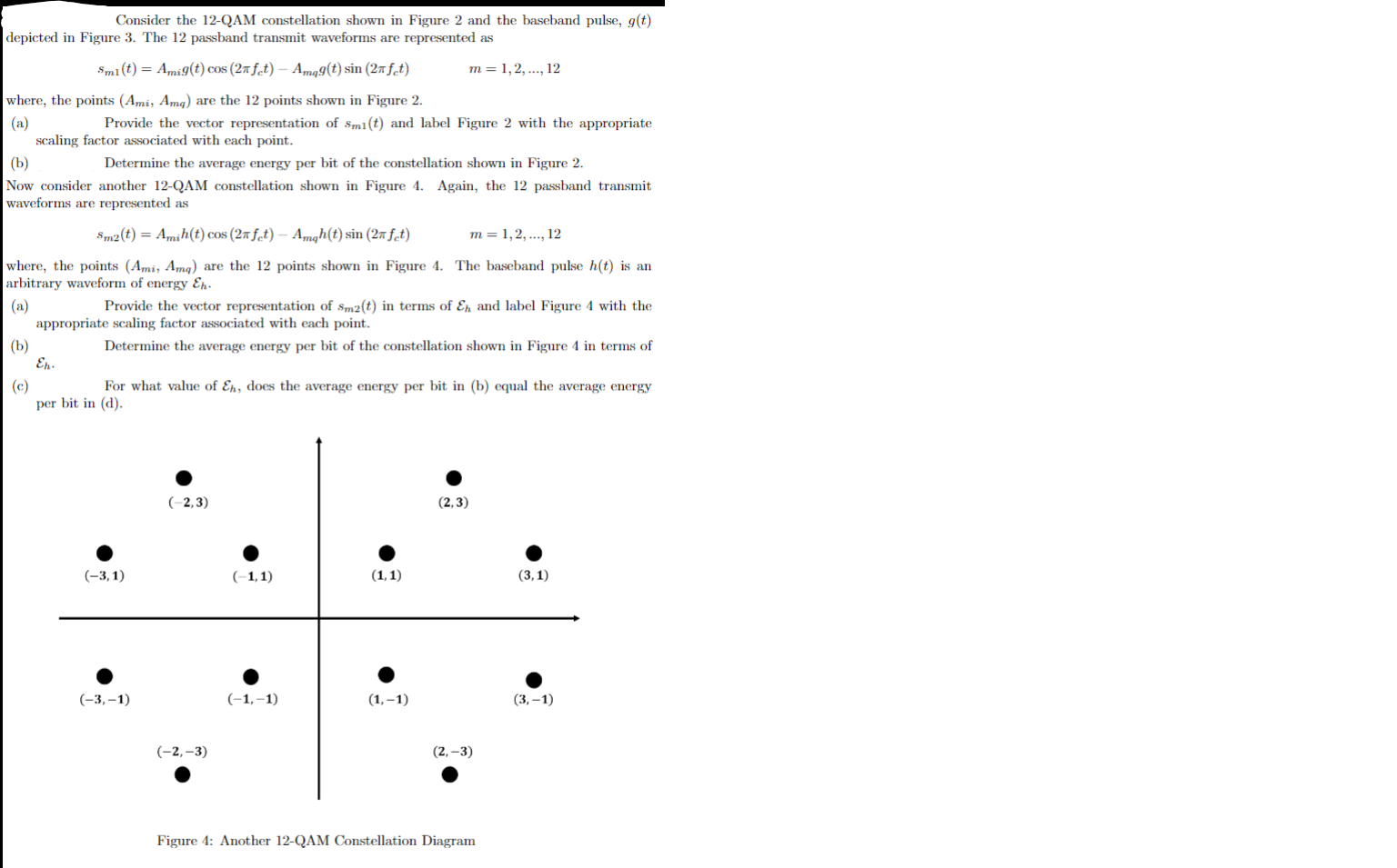 Solved Consider the 12-QAM constellation shown in Figure 2 | Chegg.com