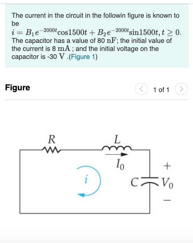 Solved The current in the circuit in the followin figure is | Chegg.com