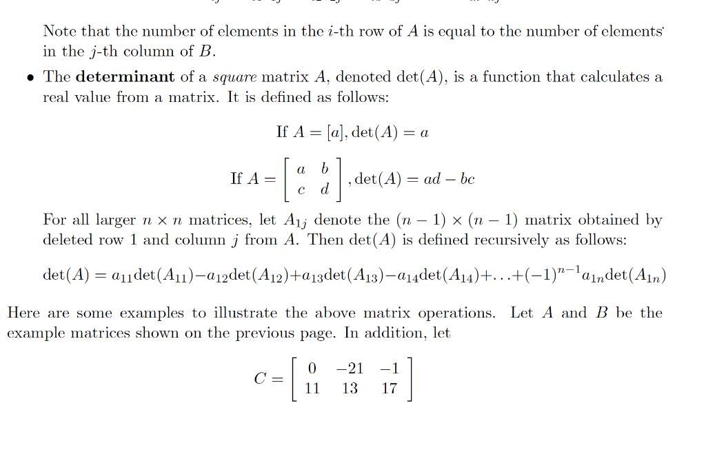Solved Problem 2 [28 points ] Matrix Operations. This | Chegg.com