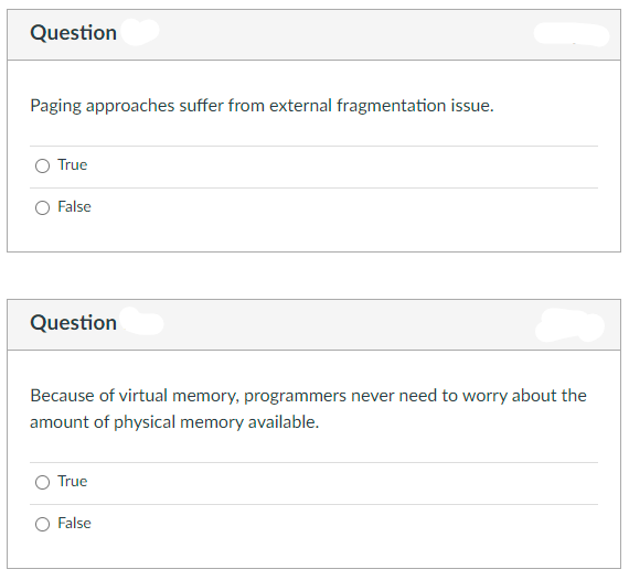 Solved Paging approaches suffer from external fragmentation | Chegg.com