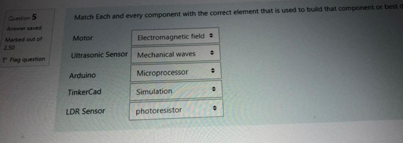 Solved Match Each and every component with the correct | Chegg.com