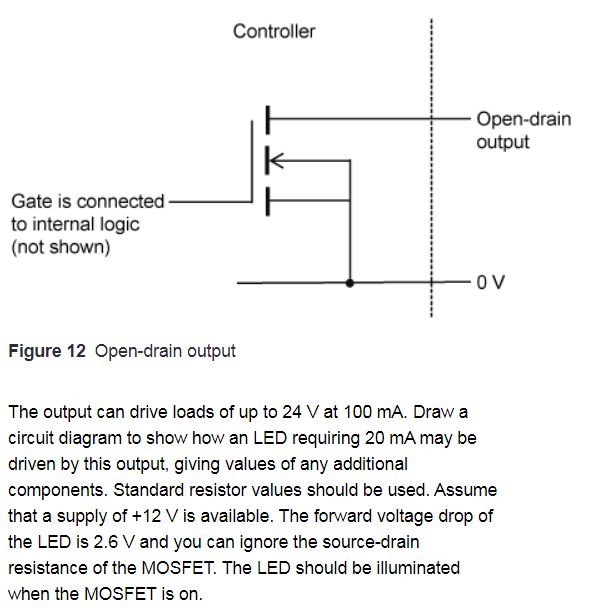 Solved Controller Open-drain output k k Gate is connected to | Chegg.com