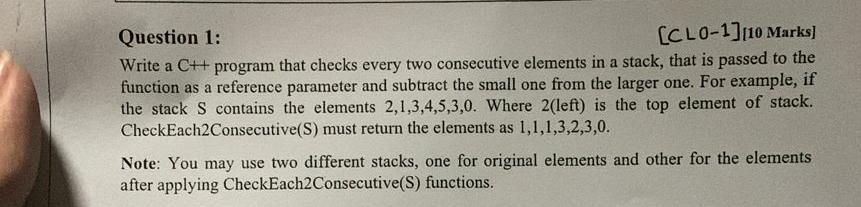 Solved Question 1 Clo 1 10 Marks Write A C Program 1578