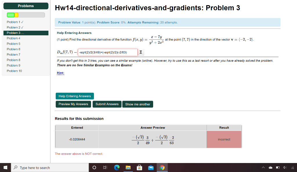 Solved Problems Hw14-directional-derivatives-and-gradients: | Chegg.com