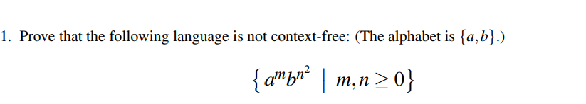 [Solved]: Prove that the following language is not context-