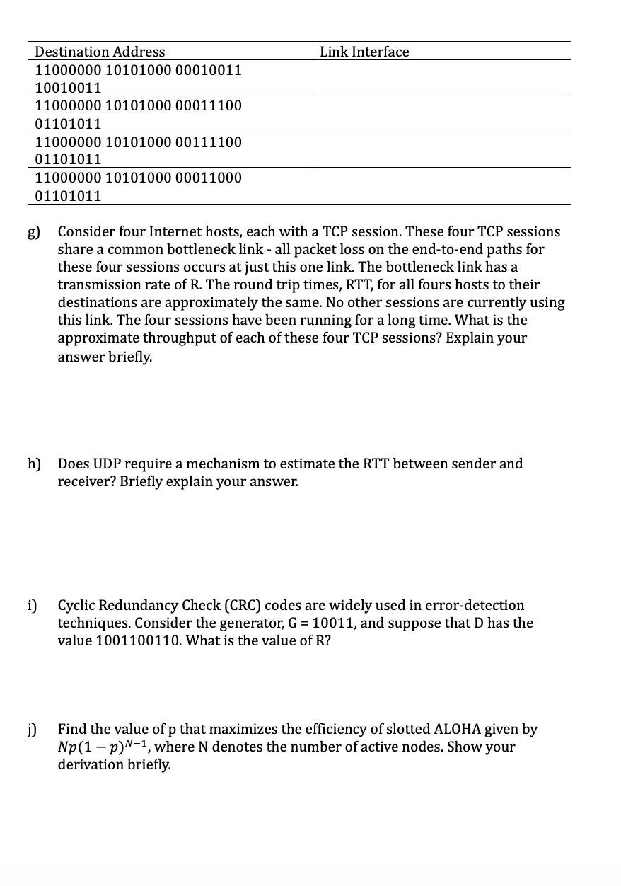 Solved Problem 1: (Quickies 40 Points (4 each), 45 minutes) | Chegg.com