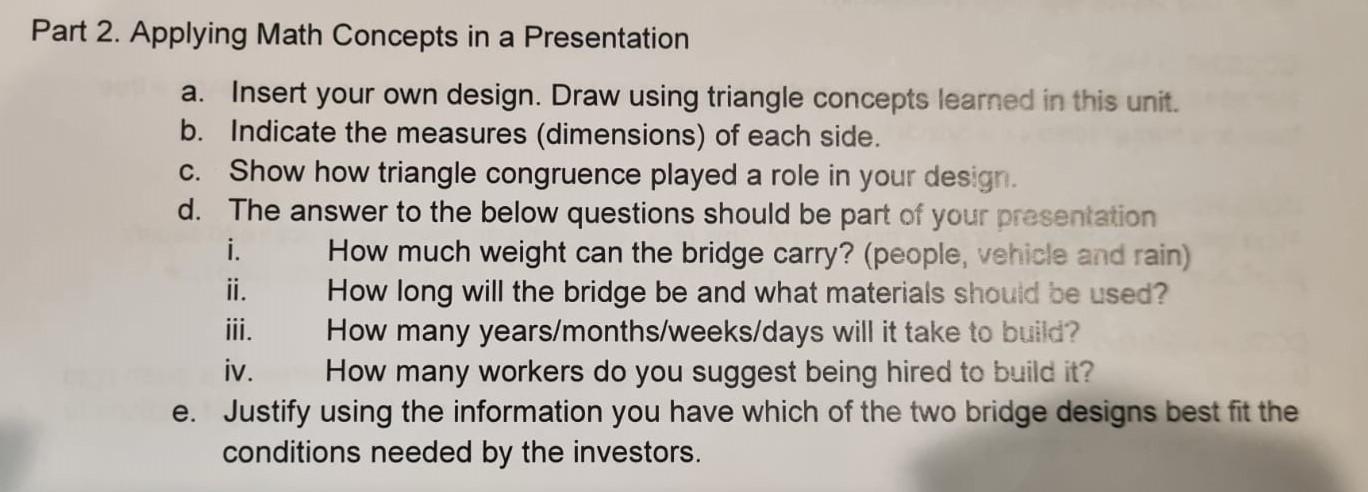 Solved Performance Task Unit 3 Geometry: Triangle Congruence | Chegg.com