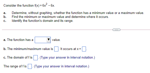 Solved Consider the function f(x) = 6x2 - 6x. Determine, | Chegg.com